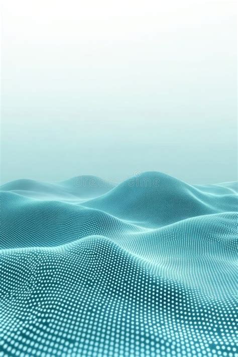abstract data flow wavy landscape of digital dots technology