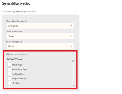 Is There A Way To Easily Make A Superfly Menu Appear On One Page Only