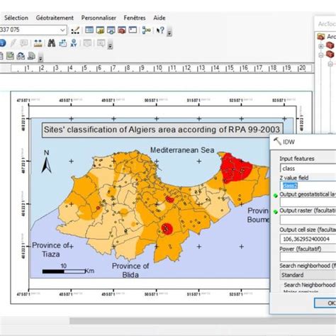 Interpolation Idw Par Arcmap 10 Download Scientific Diagram