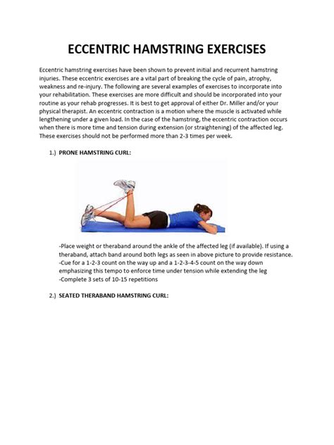 Eccentric Hamstring Exercises Download Free Pdf Muscle Contraction Human Anatomy