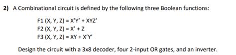 Solved 2 A Combinational Circuit Is Defined By The