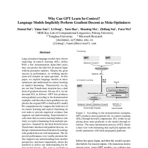 Why Can Gpt Learn In Context Language Models Secretly Perform Gradient