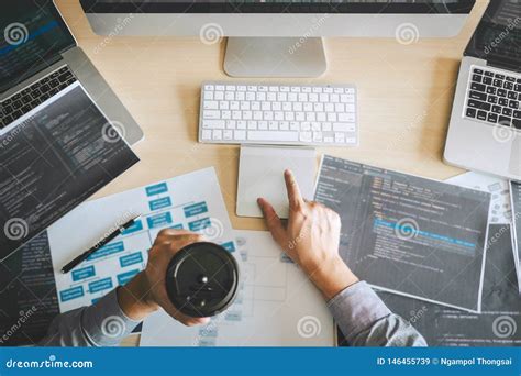 Professional Developer Programmer Working A Software Website Design And