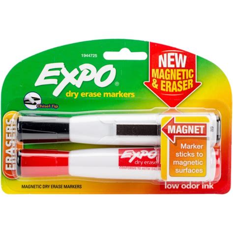 Markers Two Chisel Tip Magnetic Eraser Dry Erase