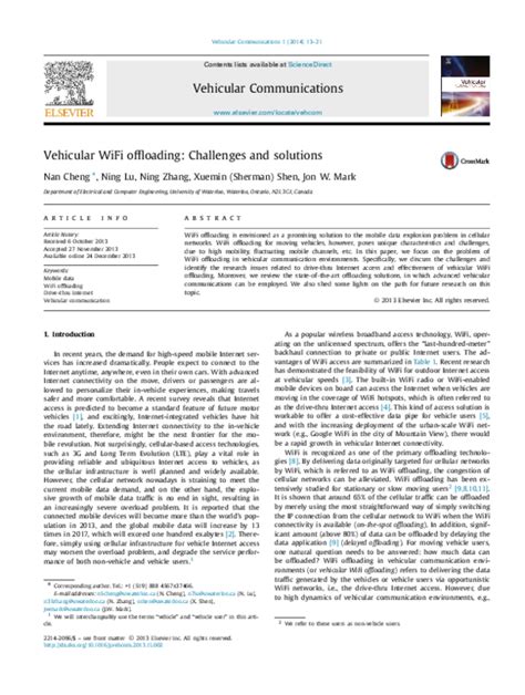 Pdf Vehicular Wifi Offloading Challenges And Solutions
