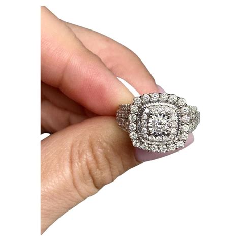 10k White Gold Diamond Cluster Ring 130ctw For Sale At 1stdibs