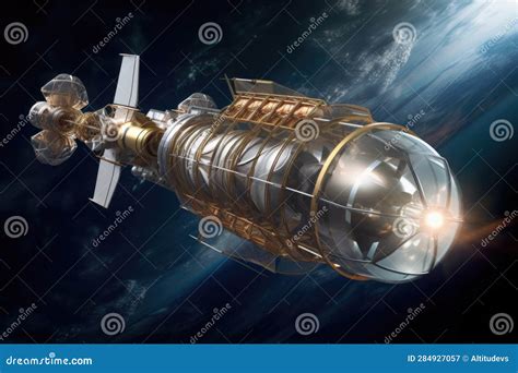 Spacecraft With Hybrid Propulsion Technologies Stock Illustration