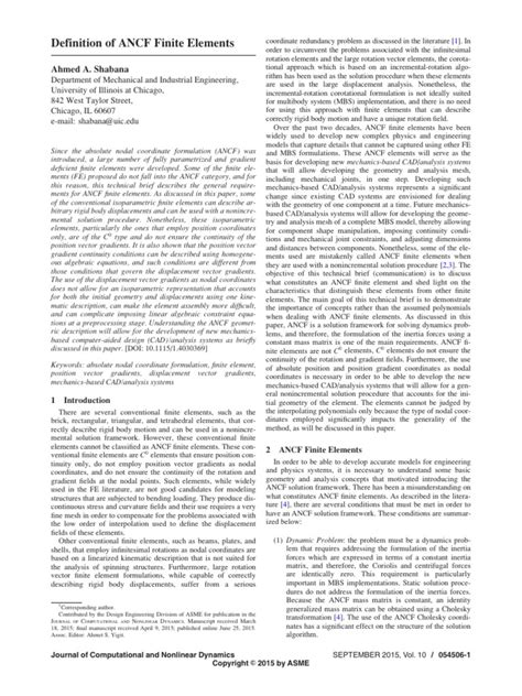 281 Definition Of Ancf Finite Elements Pdf Finite Element Method Gradient