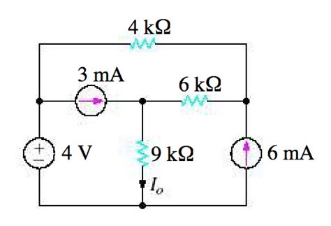 solved find io in the network in the figure below using