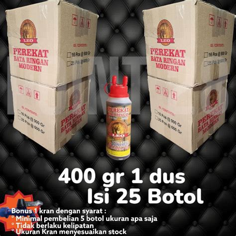 Jual Paket Lem Leo 400gr 1 Dus Isi 25 Botol Perekat Bata Ringan Lem Bata Ringan Shopee Indonesia
