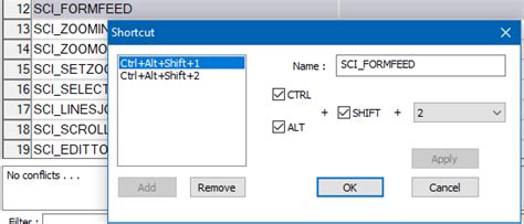 removing all shortcuts from a scintilla command is confusing · issue