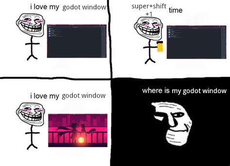godot window completely dissapears but process still runs when moving godot window to another