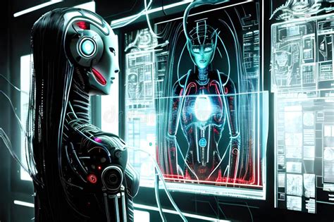 Virtual Reality And Android Illustration Stock Illustration