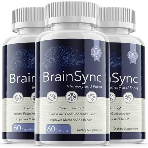 3 Pack Brain Sync Dietary Supplement For Focus Memory Clarity And Energy Advanced