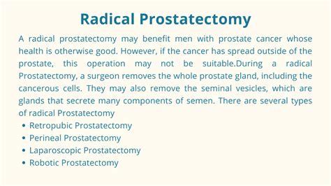 Different Types Of Prostate Cancer Surgery