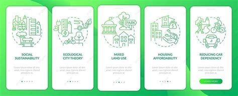 Green Gradient Onboarding Mobile App Screen For Building Sustainable