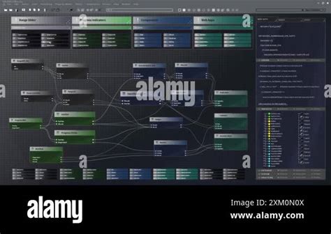 3d Rendering Of Software Ui Showing Node System Used For Building Artificial Intelligence Neural