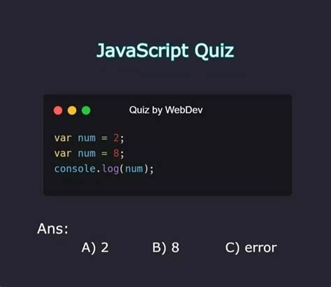 Coding For Beginners Javascript Variable Declaration And Scoping Quiz Facebook