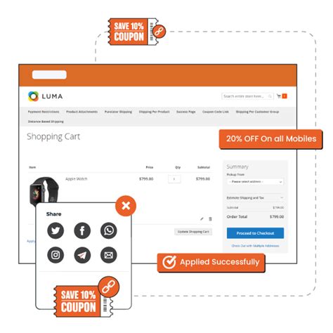 Magento 2 Coupon Code Link Extension