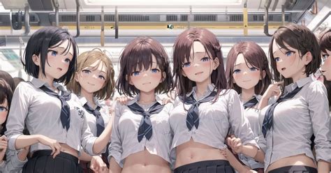 女の子 満員電車⑥ 「夏服のjk達に見下ろされる光景」 Sasakiのイラスト Pixiv