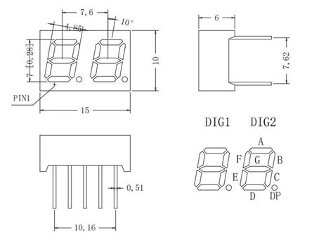 两位数码管zb2281as