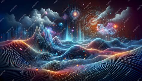 Premium Photo Digital Abstract Landscape Quantum Terrain A Photoreal