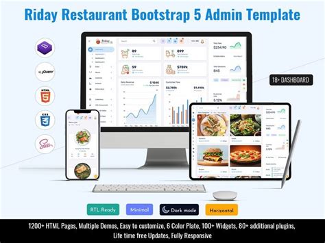 Riday Restaurant Bootstrap 5 Admin Template Webapp Dashboard