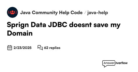 Sprign Data Jdbc Doesnt Save My Domain Java Community Help Code