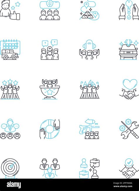 Fellowship Iconos Lineales Set Amistad Acompañamiento Hermandad