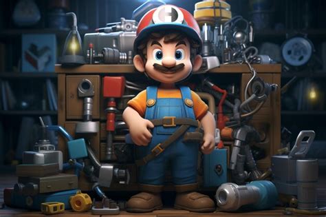 Premium Photo A Cute Plumber Is Equipped With A Toolbox
