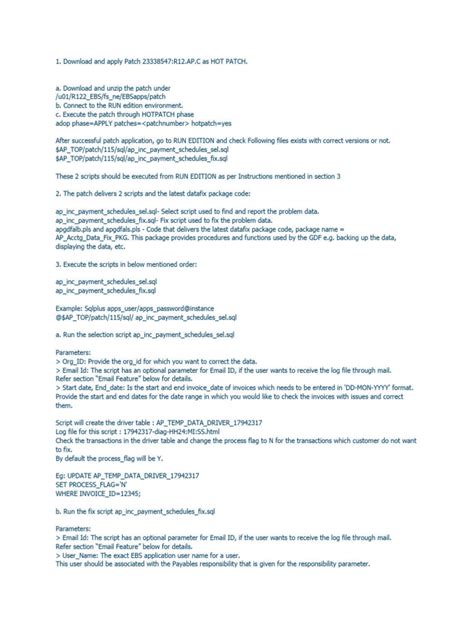 Ap Invoice With Balance But Not In The List For Payment Pdf Parameter Computer Programming