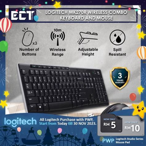 Logitech Mk270 Mk270r Wireless Combo Keyboard And Mouse 920 003381 920 006314 Lazada