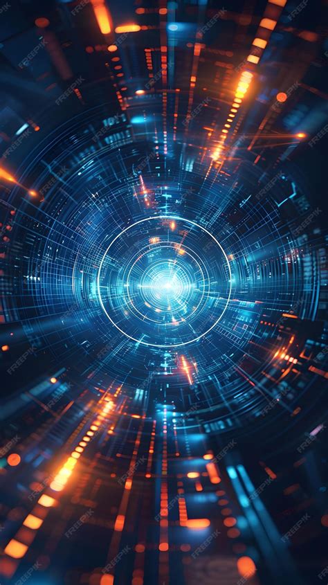 Abstract Digital Tunnel Visualization Premium Ai Generated Image