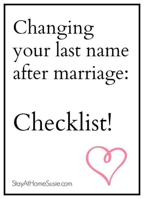 Change Your Name After Marriage Checklist Stay At Home Susie After Marriage Change Name
