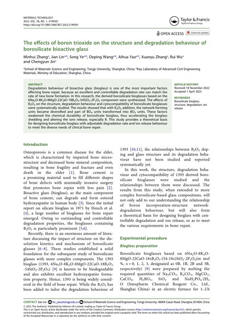 Pdf The Effects Of Boron Trioxide On The Structure And Degradation Behaviour Of Borosilicate