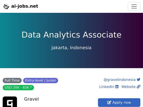 [hiring] Data Analytics Associate In Jakarta Indonesia R Ai Ml Jobs