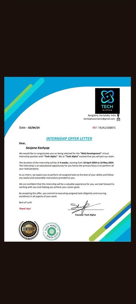 Sanjana Kashyap On Linkedin Hello Connections Im Glad To Share That I Am Selected As Web…