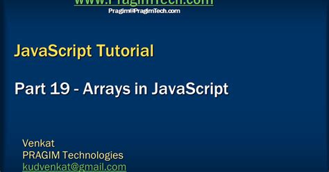 Sql Server Net And C Video Tutorial Arrays In Javascript