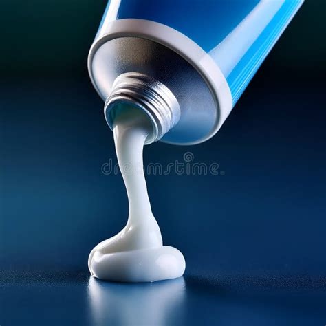 Toothpaste Being Squeezed Out Of A Tube Isolated On Dark Blue Background Stock Illustration