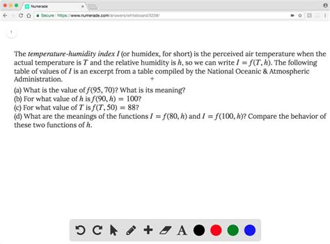 SOLVED The Temperature Humidity Index I Or Humidex For Short Is Numerade