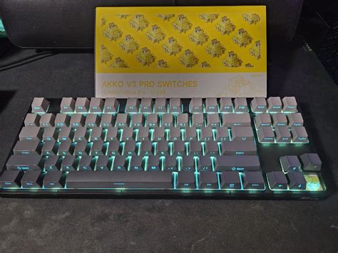 Freebies Modded Rk87 Keyboard Tkl With Akko Cream Yellow V3 Pro Computers And Tech Parts