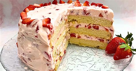 Strawberry Vanilla Cake Its The Simple Things