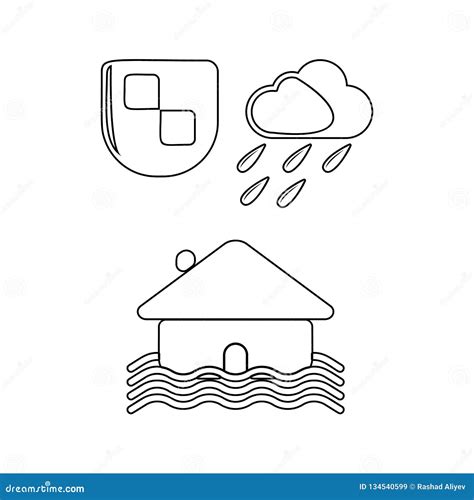 House Flooding Icon Element Of Insurance For Mobile Concept And Web Apps Icon Stock
