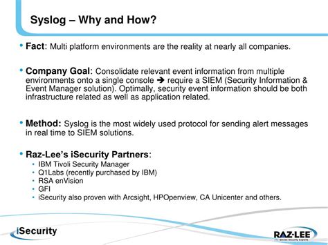 PPT Syslog For SIEM Using ISecurity Real Time Monitoring Of IBM I Security Events PowerPoint