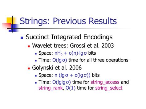 Ppt Succinct Indexes For Strings Binary Relations And Multi Labeled