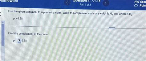 Solved Part 1 ﻿of 2hw Scopoinuse The Given Statement To