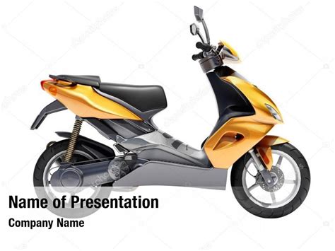 Scooter Trendy Orange Close Light Powerpoint Template Scooter Trendy