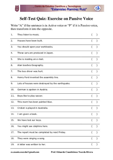 Active And Passive Voice • Teacha Worksheets Library