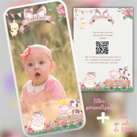 Filtro Personalizado Instagram Fazendinha Menina Elo7