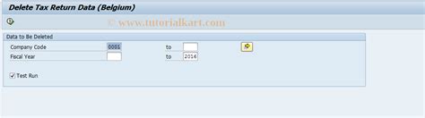 FP DEL DFKKREP01 SAP Tcode Deletion Of Tax Rep Data Belgium Transaction Code